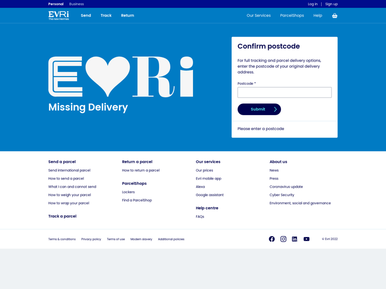 Evri- UK Package Delivery Scam