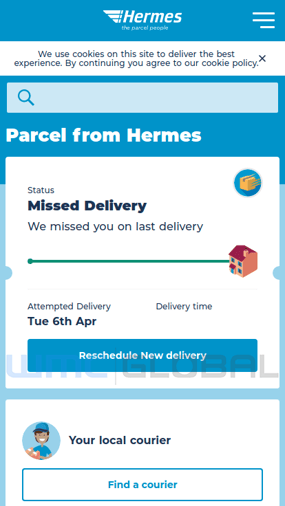 Hermes SMS Courier Scam